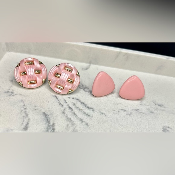 Jewelry | Vintage Pastel Pink Clip On Earrings | Poshmark